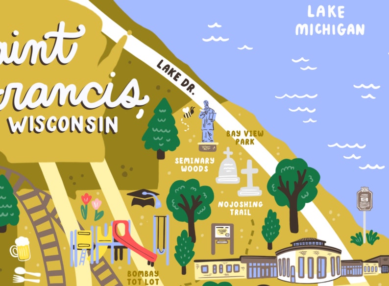 St. Francis, WI Map - Etsy