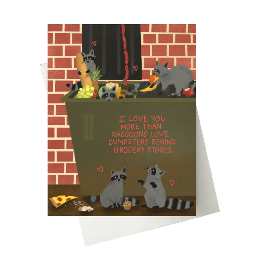 Raccoon Card - Etsy
