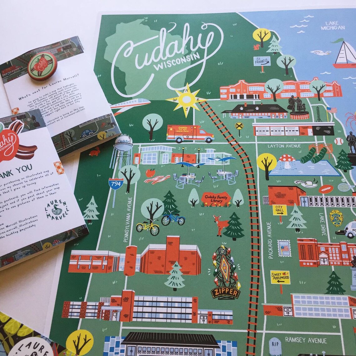 Cudahy, WI Map - Etsy
