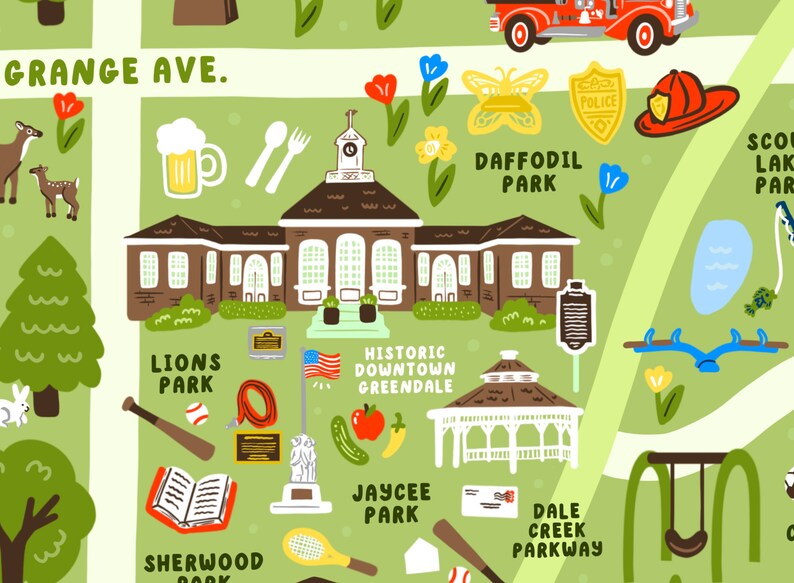 GREENDALE, WI Map - Etsy