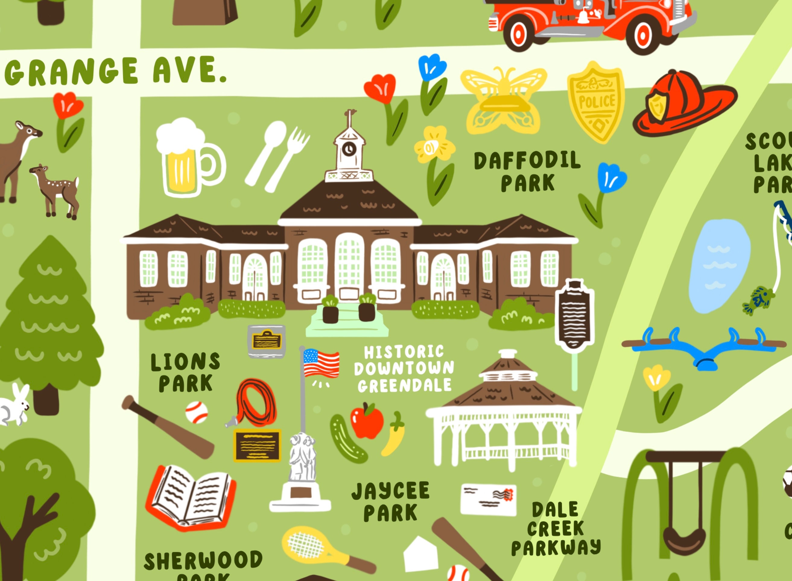 GREENDALE, WI Map - Etsy