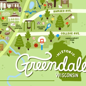 GREENDALE, WI Map - Etsy
