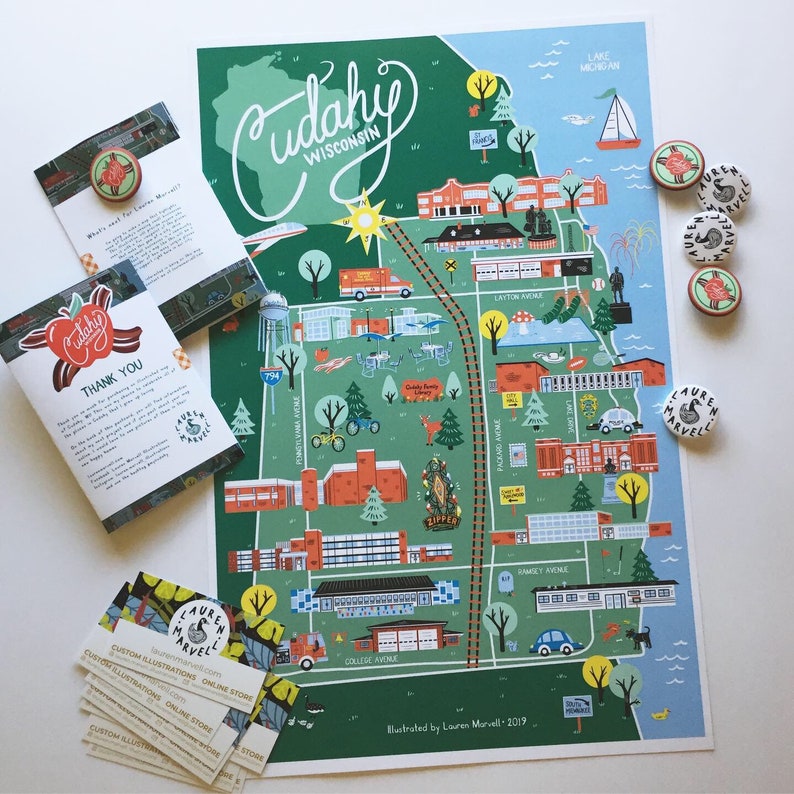 Cudahy, WI Map - Etsy