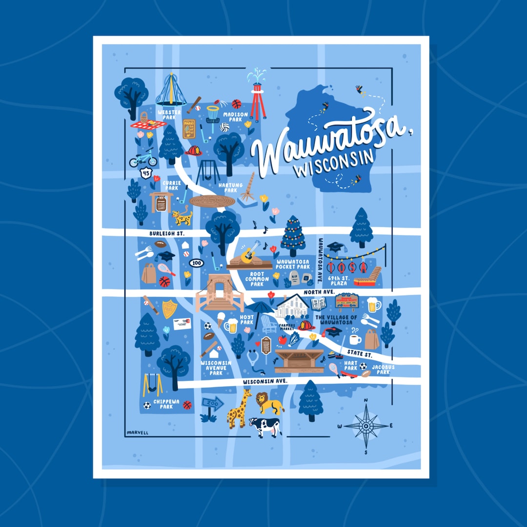 WAUWATOSA, WI Map - Etsy