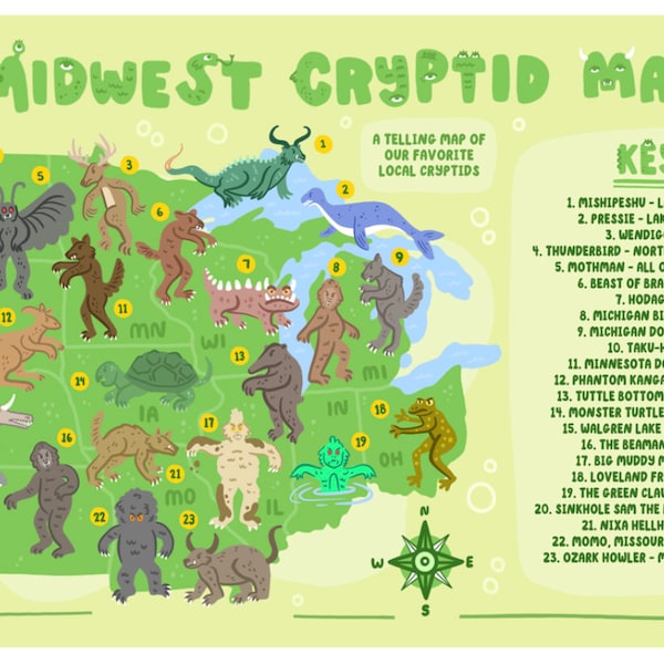 Cryptid Map - Etsy