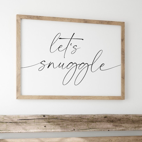 Let's Snuggle Printable Dorm Wall Decor Bedroom Decor - Etsy