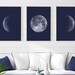 Moon Decor Bedroom Printable Art Set of 3 Moon Phases Moon - Etsy