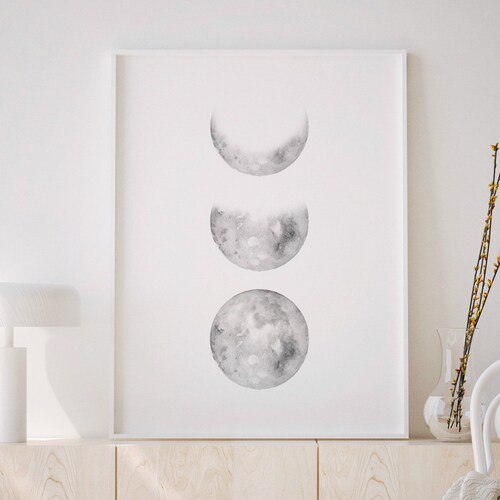 Moon Printable Art Moon Phases Print Moon Phase Wall Art - Etsy