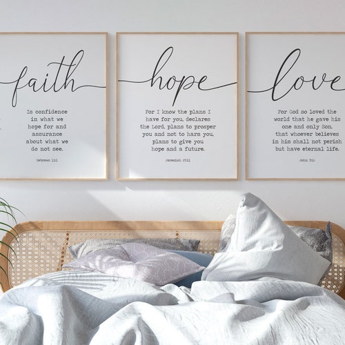 Bible Verse Wall Art Printable Set of 3 Bible Verse Prints - Etsy