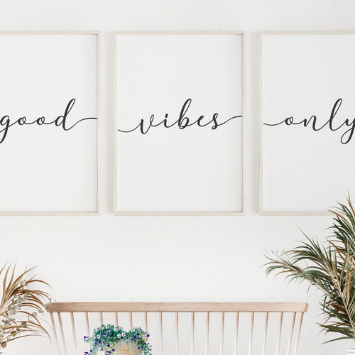 Good Vibes Printable Bedroom Wall Decor Over the Bed Wall - Etsy
