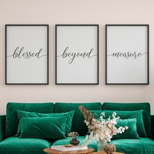 Blessed Beyond Measure, Scripture Signs, Christian Wall Decor, Bible ...