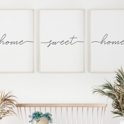 Sweet Home Print Set of 3 Wall Art Sweet Home Sweet Living - Etsy