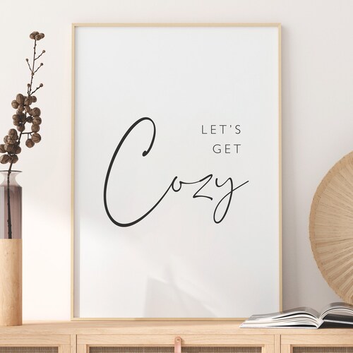 Get Cozy Printable Quote Guest Room Wall Art Get Cozy Modern - Etsy