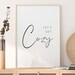 Get Cozy Printable Quote Guest Room Wall Art Get Cozy Modern - Etsy