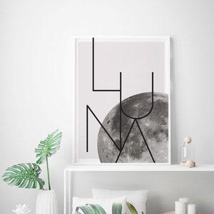 Moon Poster Moon Print Moon Picture La Luna La Lune Luna Art Lunar ...
