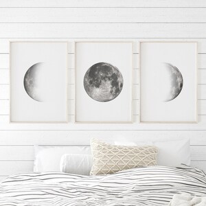Moon Decor Bedroom, Above Bed Decor, Home Wall Decor, Moon Art Print ...
