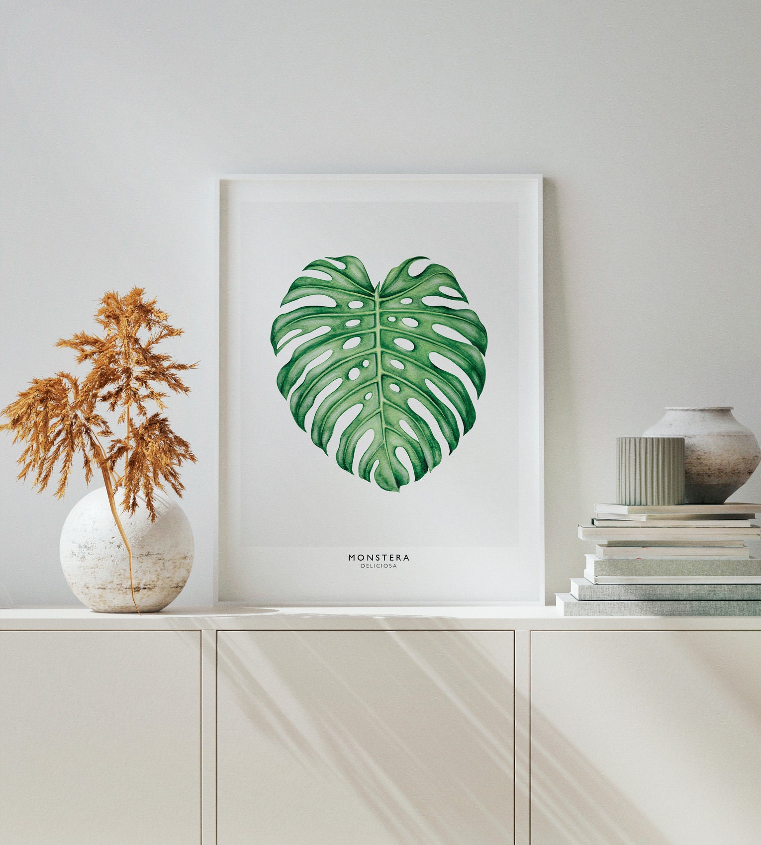 Monstera Wall Art Printable, Tropical Leaf, Printable Download ...