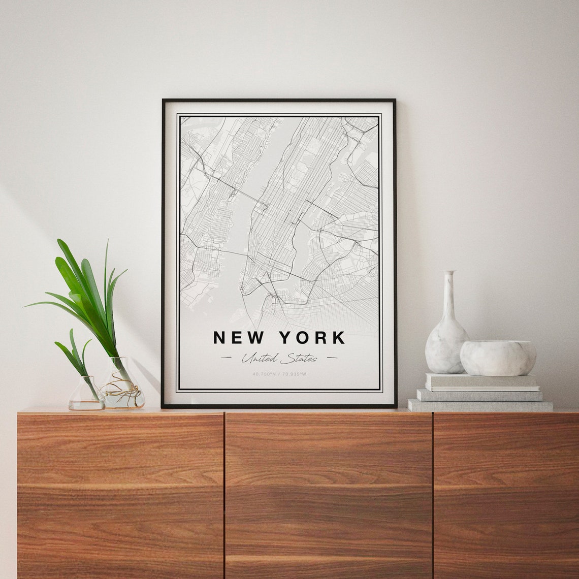 New York Map Print New York City Map Wall Art Prints | Etsy