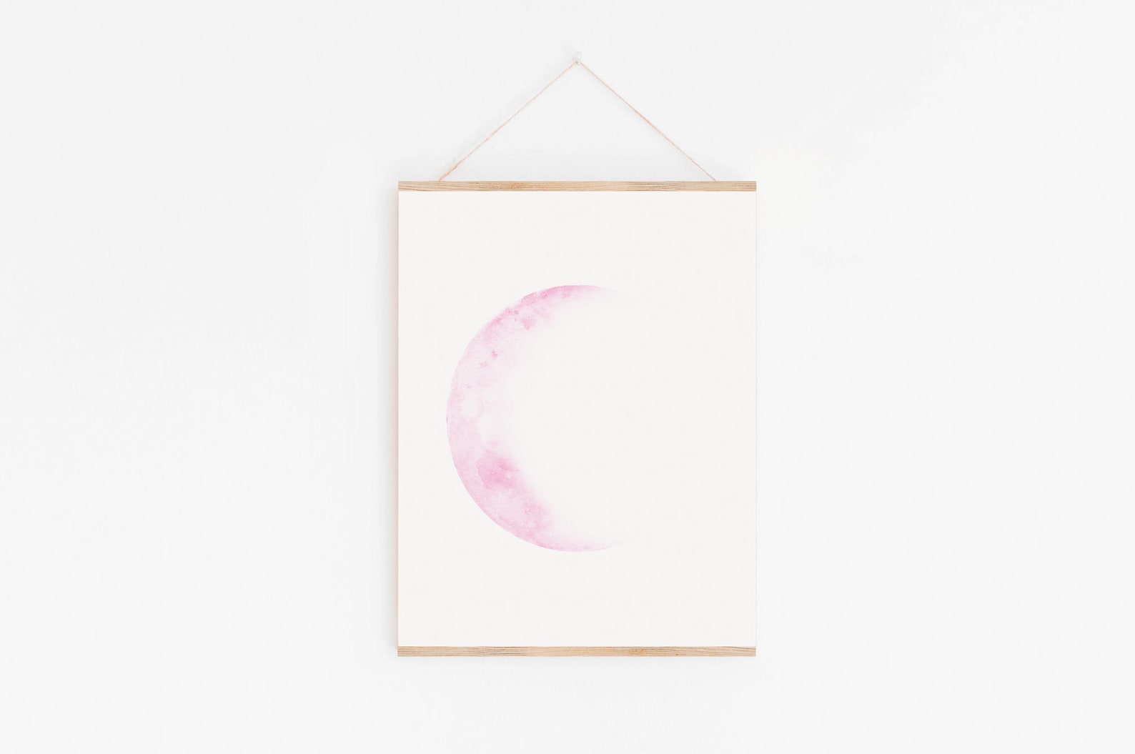 Moon Phase Poster Moon Art Prints Pink Watercolor Phases of | Etsy