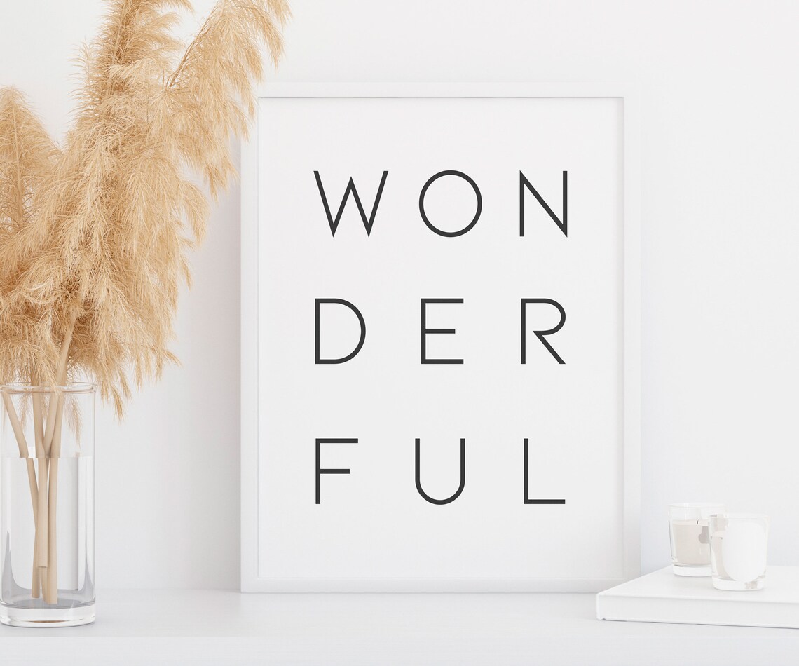 Wonderful Print Printable Quote Wonderful Print Typography - Etsy