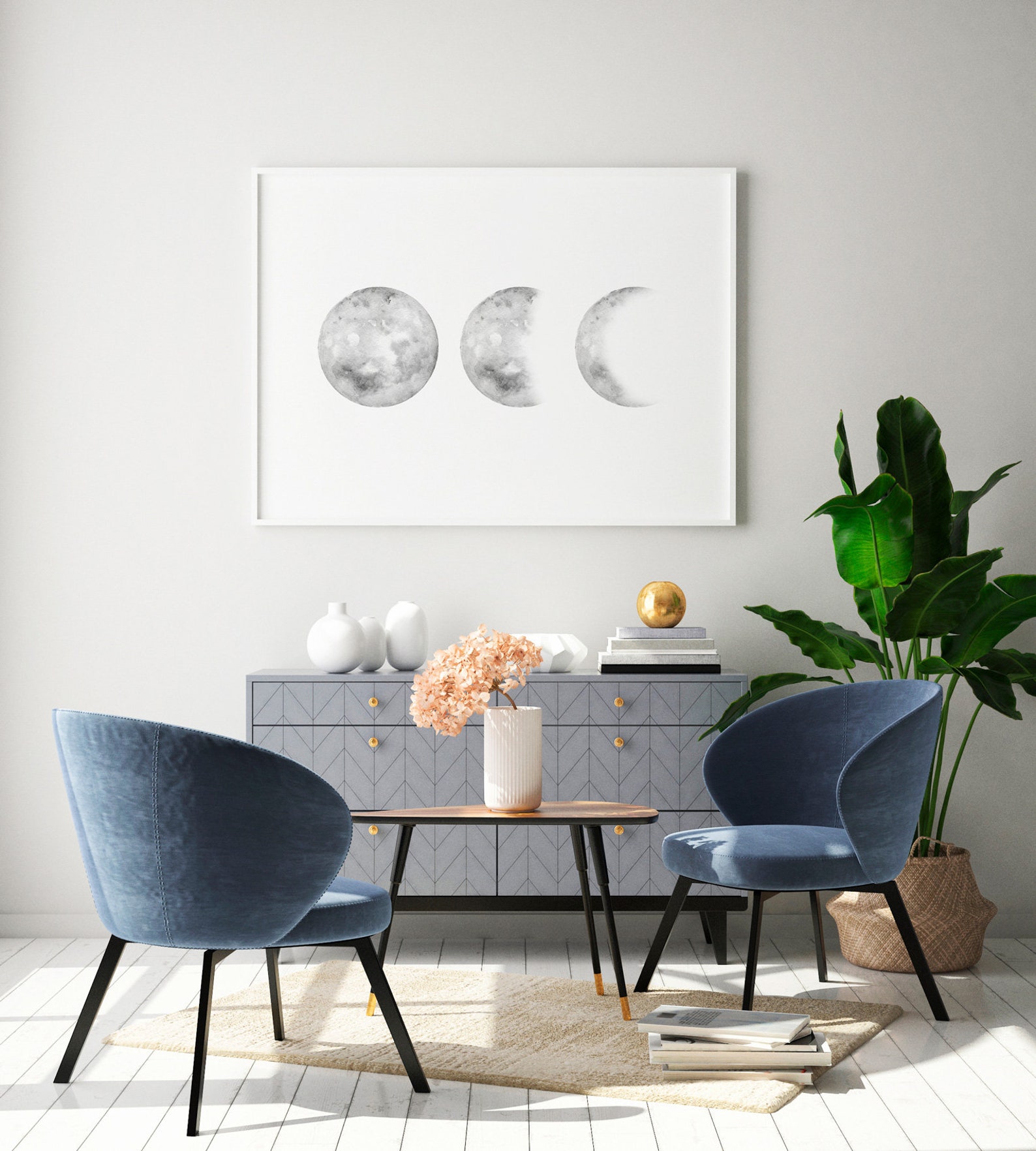Moon Phase Wall Art, Moon Phase Print, Download Moon Phases Wall Art ...