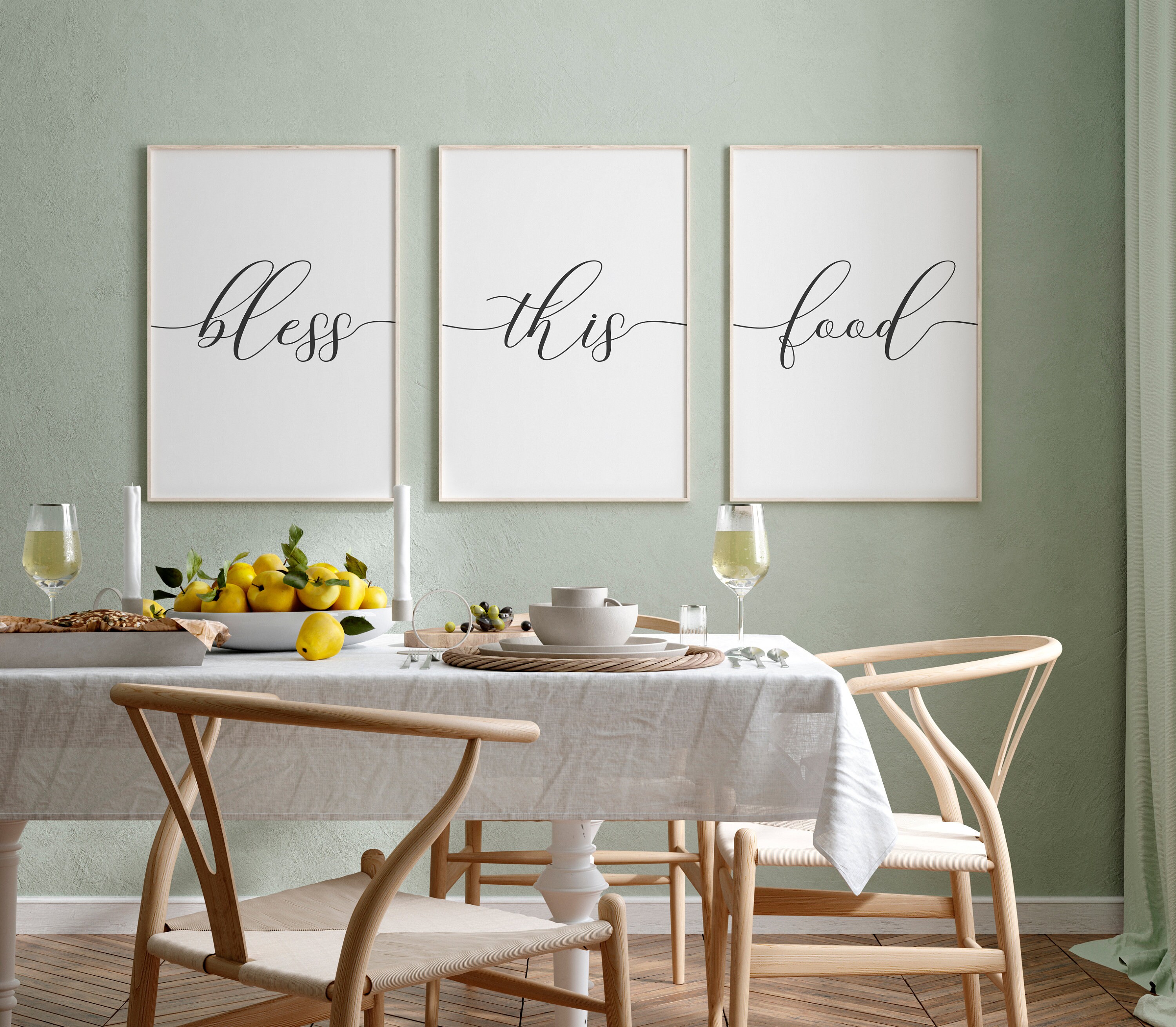 Bless This Food Sign Kitchen Wall Decor Dining Room Decor - Etsy