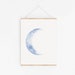 Blue Moon Phase Print, Navy Moon Art Nursery, Watercolor Prints ...