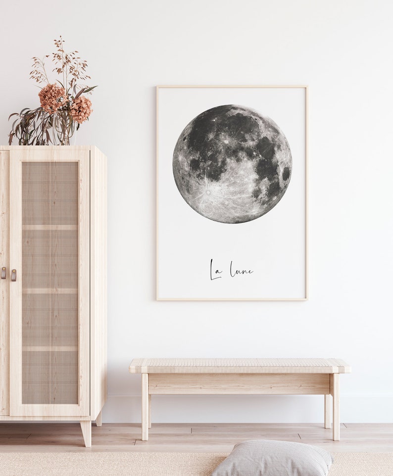 Full Moon Wall Art Lunar Moon Print Moon Phase Printmoon - Etsy