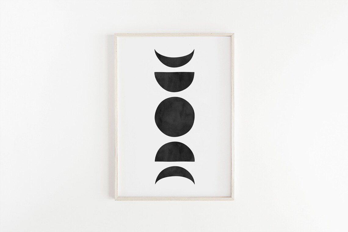 Boho Moon Printable Bedroom Wall Decor Over The Bed Phases Etsy