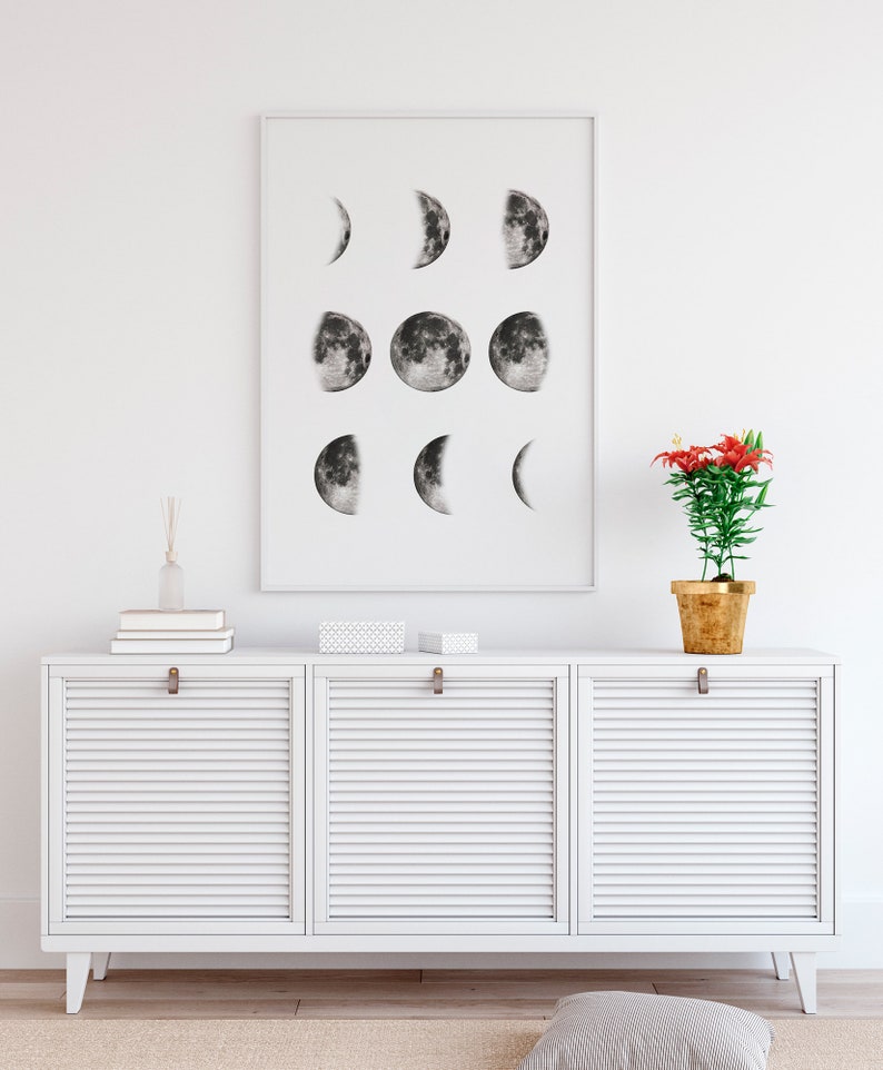 Moon Printable Art Moon Phases Print Moon Phase Wall Art | Etsy