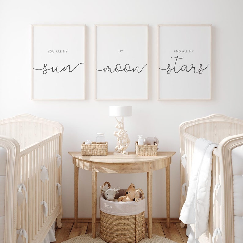 Nursery Wall Art Nursery Printable Bedroom Print Set Above - Etsy