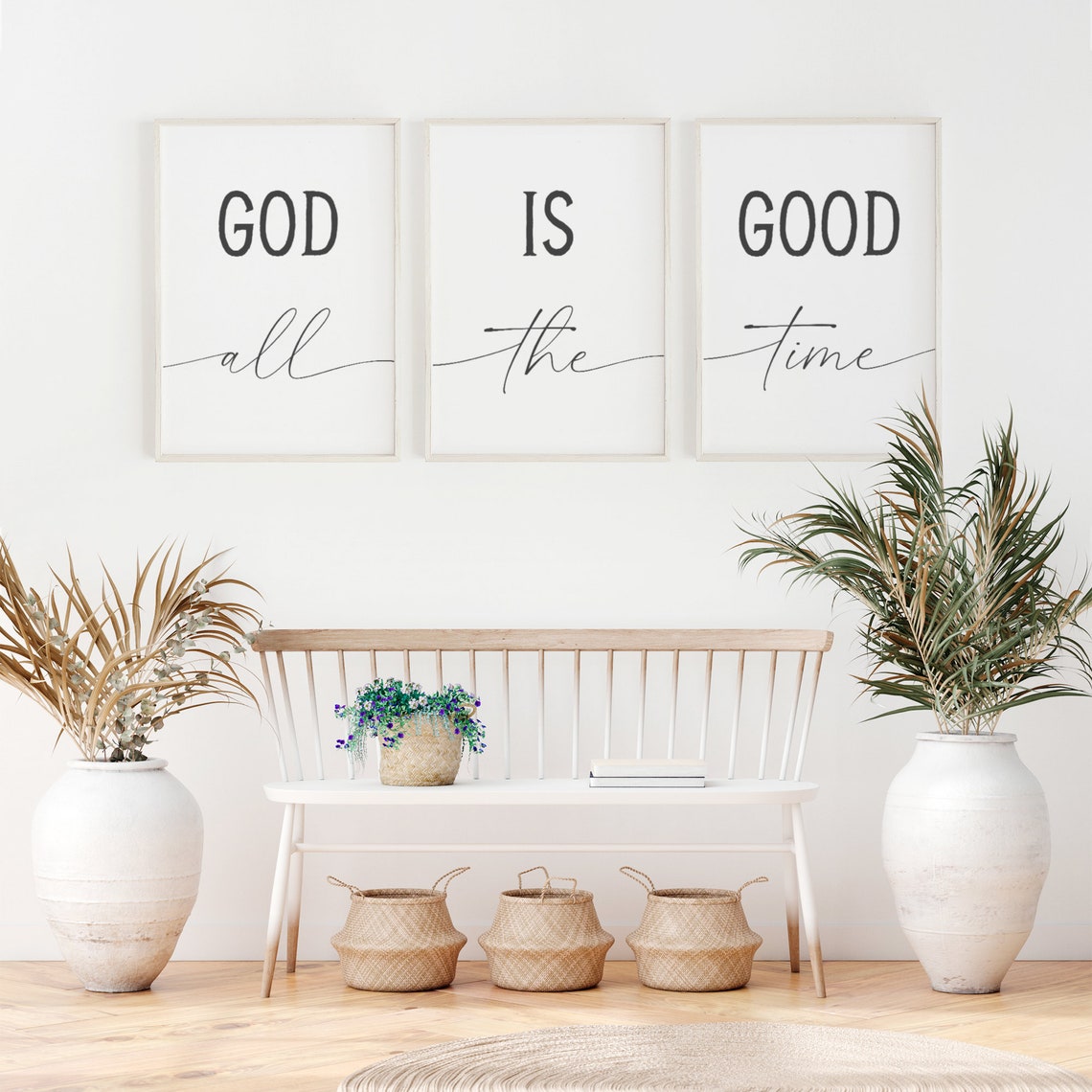 Bible Verse Print God is Good Wall Art Set of 3 Printable | Etsy