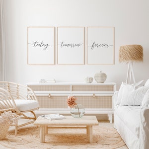 Today Tomorrow Forever Set of 3, Bedroom Wall Decor Over the Bed ...