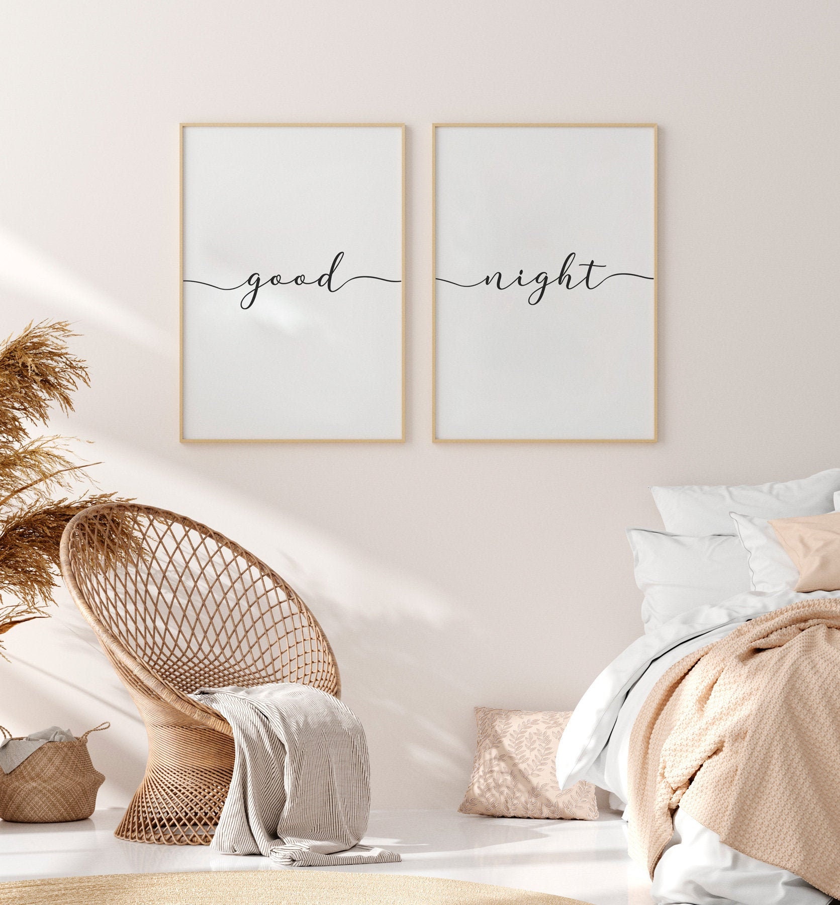 Good Night Print Nursery Print Set of 2 Printable Art - Etsy