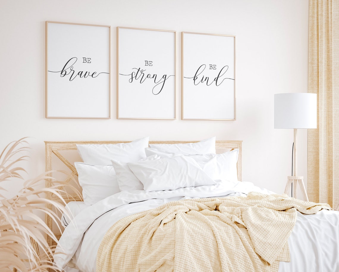 Be Brave Be Strong Be Kind Printable Set Bedroom Wall Decor - Etsy