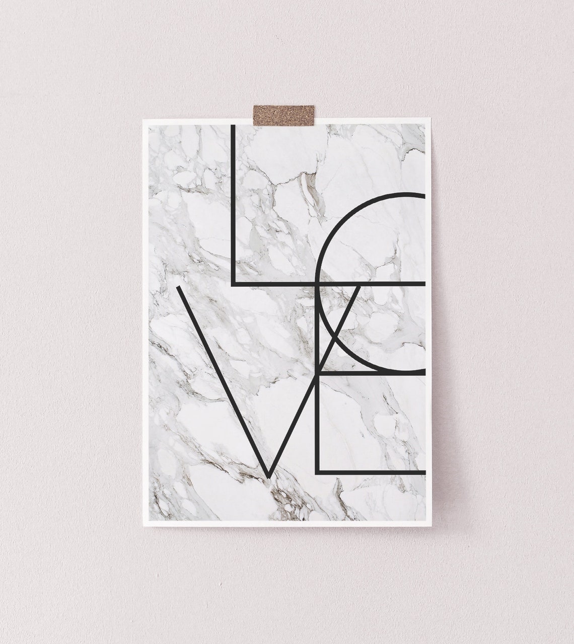 Love Typography Print, Love Wall Art, Monochrome Love Print, Modern ...