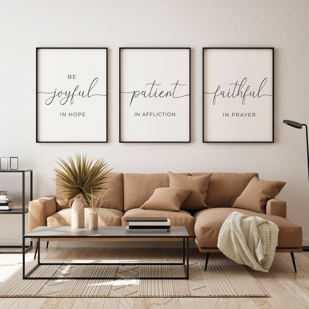 Bible Verse Wall Art, Printable Set of 3, Bible Verse Prints, Romans 12 ...