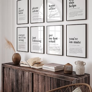 Funny Office Prints, Office Wall Art, Set of 8 Printable Office, Office ...