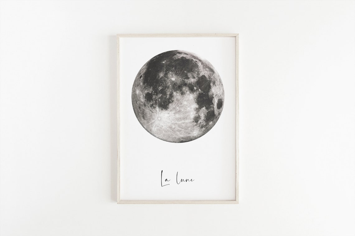 Full Moon Wall Art Lunar Moon Print Moon Phase Printmoon - Etsy