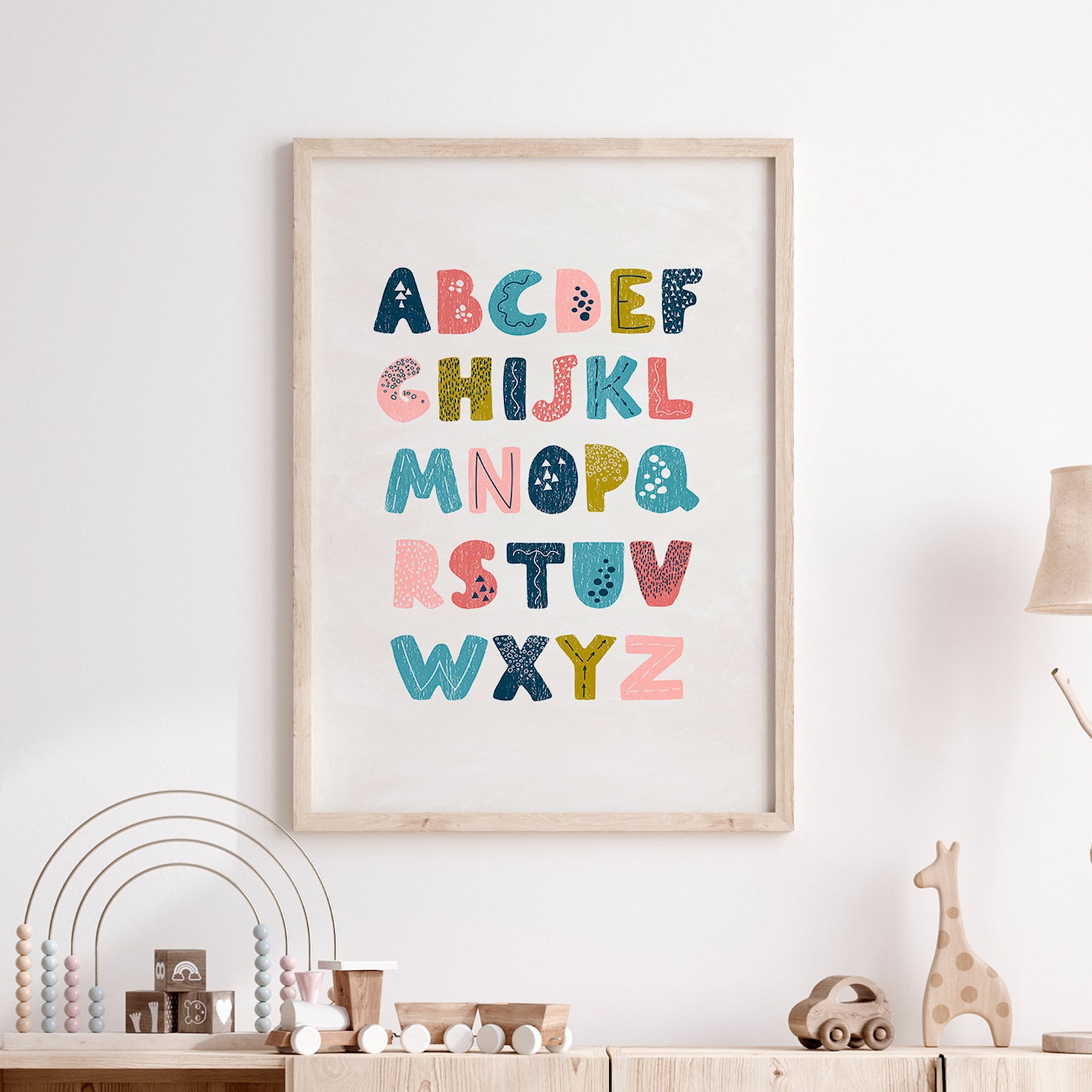 Kids Room Wall Decor Alphabet Printable Nursery Wall Art - Etsy