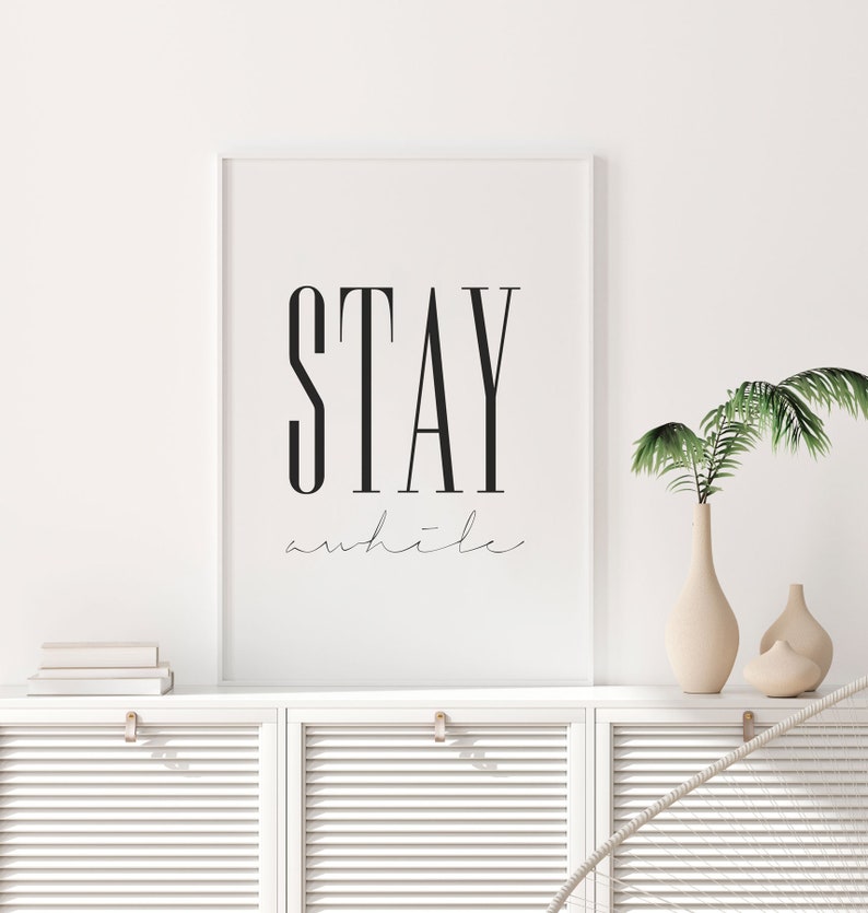 Stay Awhile Printable Stay Awhile Wall Art Guest Room - Etsy