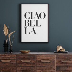 Fashion Print, Ciao Bella Sign, Fashion Wall Art, Home Wall Decor ...
