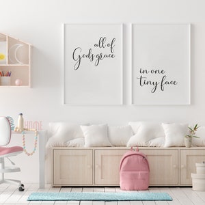 All of Gods Grace in One Tiny Face, Girls Room Decor Nursery, Christian ...