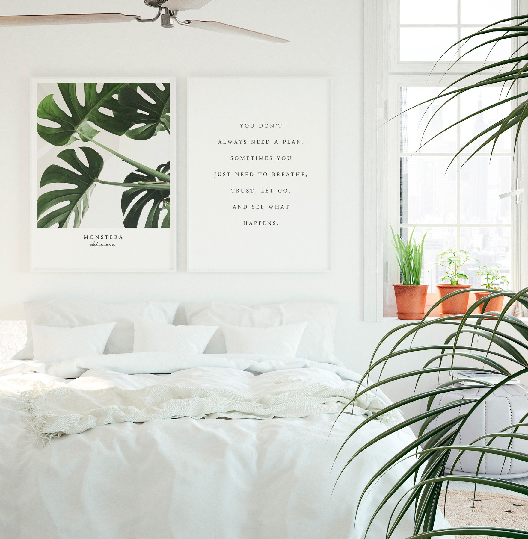 Botanical Print Set, Set of 2 Prints, Motivational Poster Printable ...