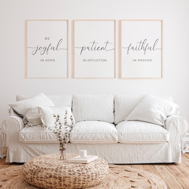 Bible Verse Wall Art Printable Set of 3 Bible Verse Prints - Etsy