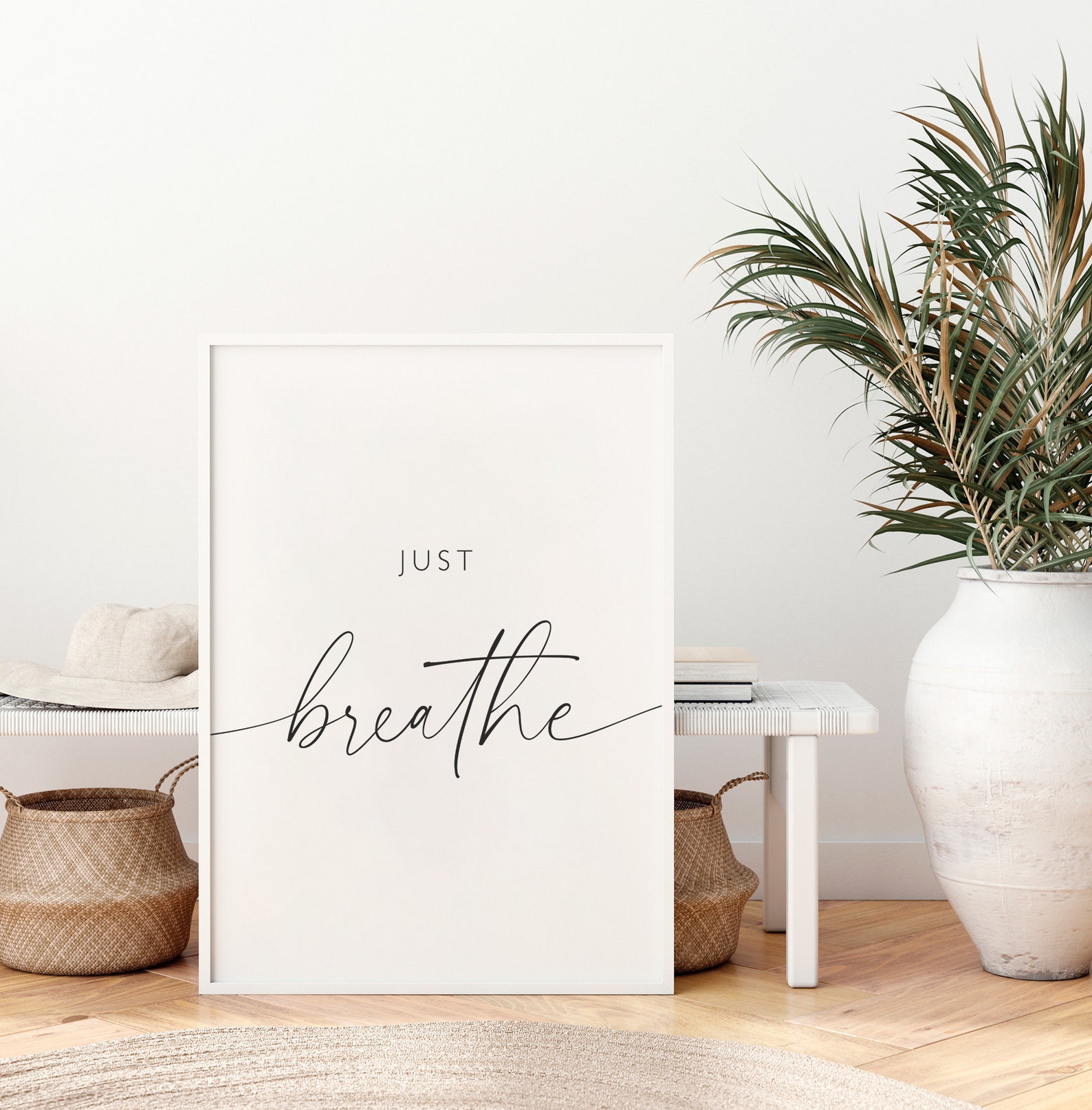 Just Breathe Print Printable Art Just Breathe Sign Inhale | Etsy