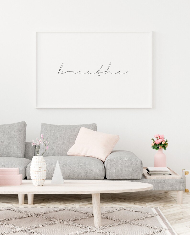 Breathe Print, Wall Art, Yoga Poster, Breathe Wall Art, Relaxing ...
