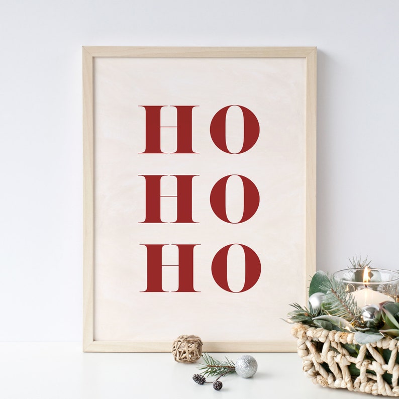 HO HO HO Print Christmas Printable Festive Prints Christmas - Etsy