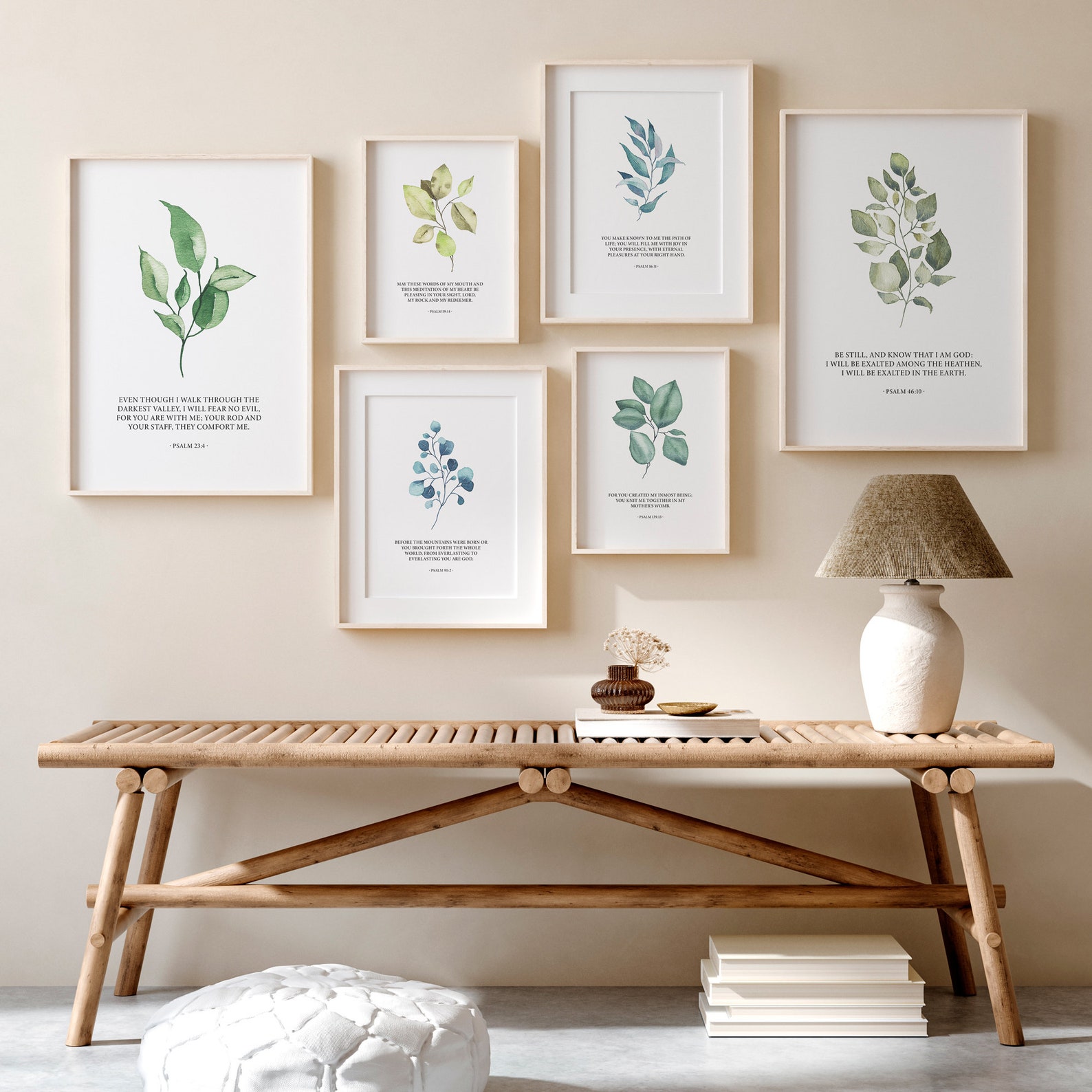 Bible Verse Wall Decor Psalms Set of 6 Bible Wall Art | Etsy