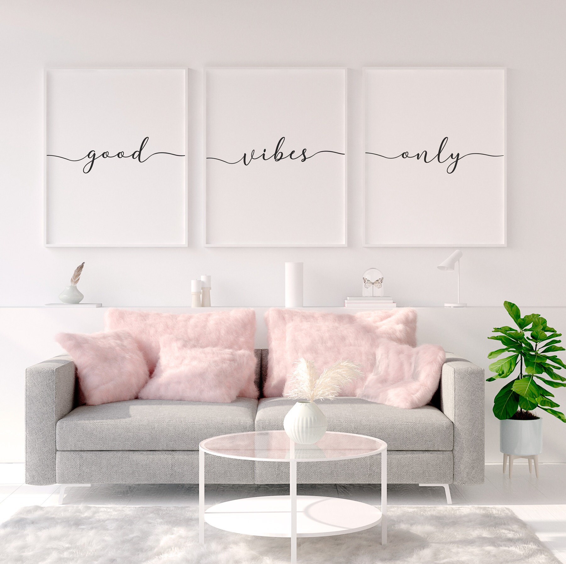 Good Vibes Printable Bedroom Wall Decor Over The Bed Wall | Etsy